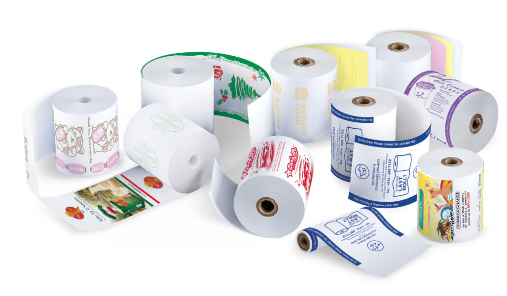 Tele-Paper export pre-printed thermal roll globally. Customizable.