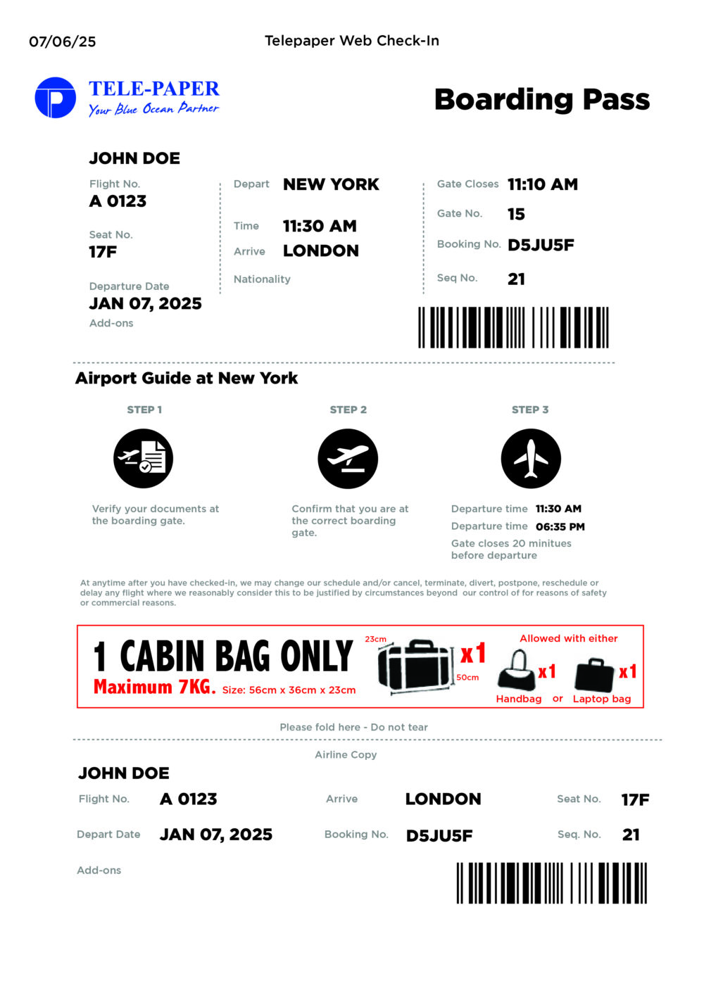 Boarding passes type. We manufacture and export globally