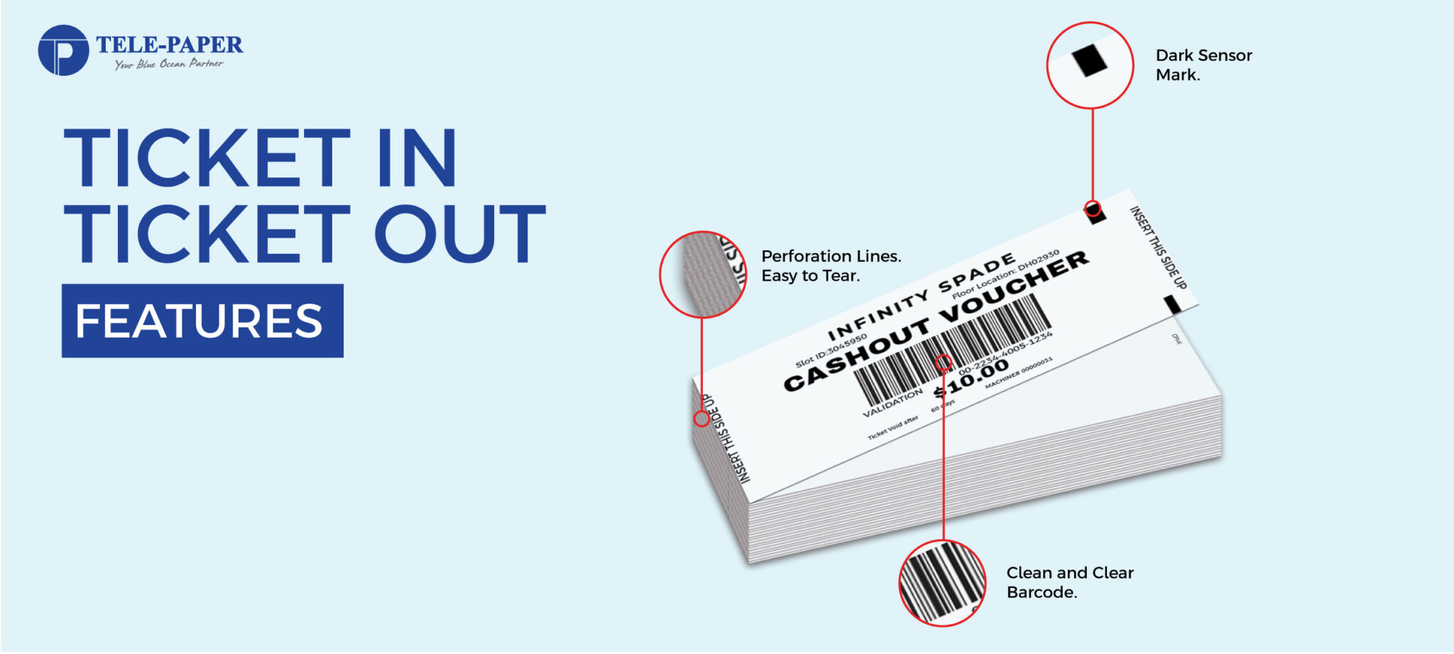 Telepaper manufacture and export Ticket-In, Ticket-Out